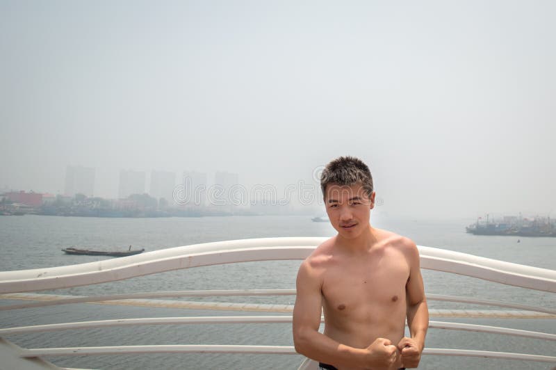 Asian muscel boy stock image. Image of cancer, help, breathing - 61758313