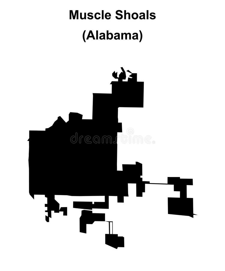 Muscle Shoals outline map stock vector. Illustration of vector - 357148463