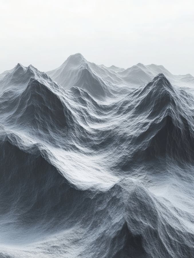 Muscle Surface Transformed into Stylized Mountain Landscape Showcasing ...