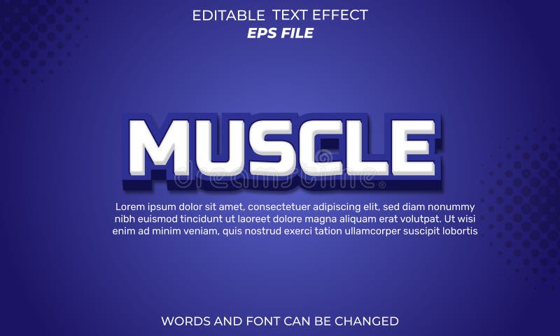 Muscle Text Effect, Font Editable, Typography, 3d Text. Vector Template ...