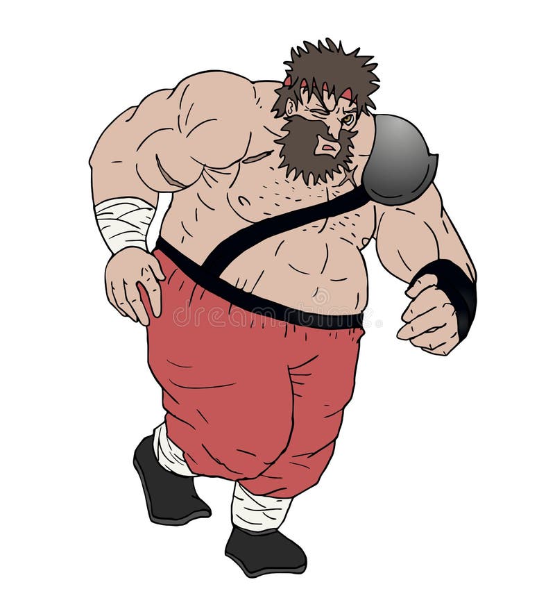 Muscle warrior with big ax stock vector. Illustration of comic - 131034398