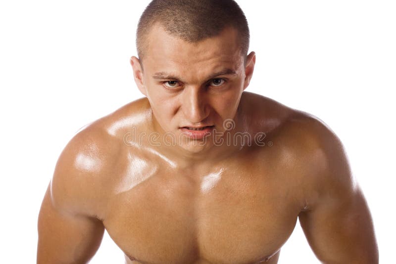 Muscled Male Bodybuilder Anger Stock Image - Image of bodybuilder ...