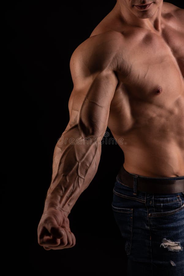 Muscled model stock image. Image of athletic, power - 211019657