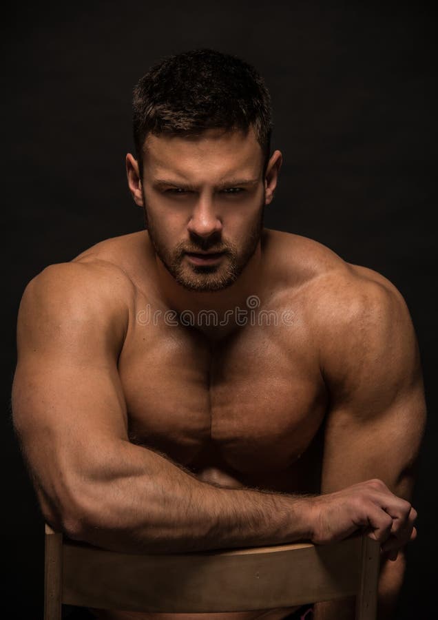 Muscled Male Model Konstantin Kamynin Stock Image - Image of hunk ...