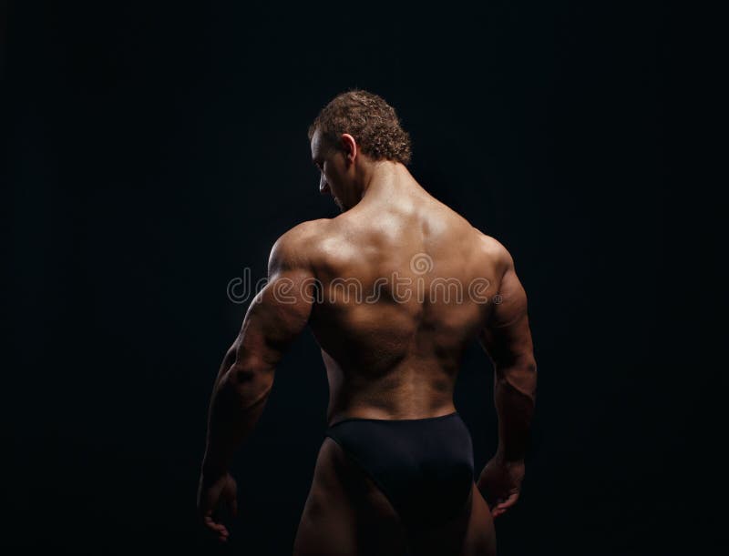 Muscled Male Model Showing His Back Stock Image - Image of back, model ...