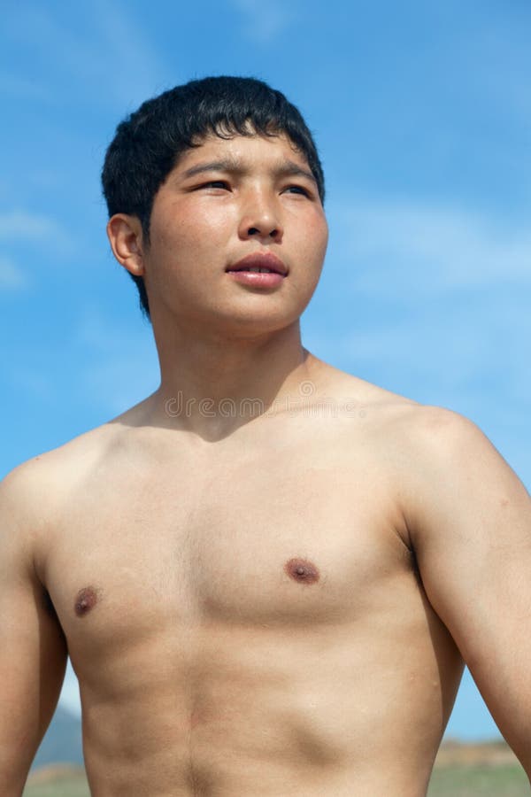 Muscled Mongolian model stock image. Image of muscles - 29186937