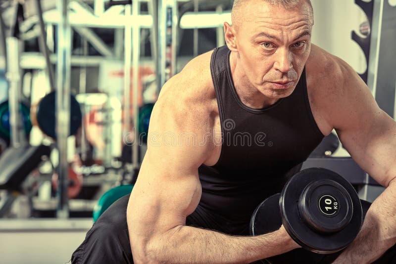 Middle Aged Man Body Builder Stock Photo - Image of muscular, strong ...