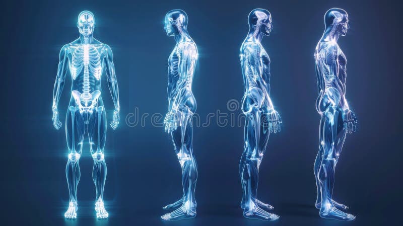Muscles in the Human Body, Isolated 3D Hologram . Stock Illustration ...