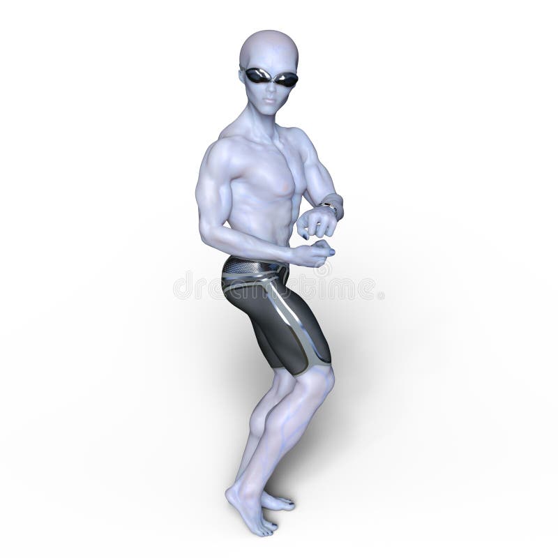 Muscular alien stock illustration. Illustration of walk - 74576092