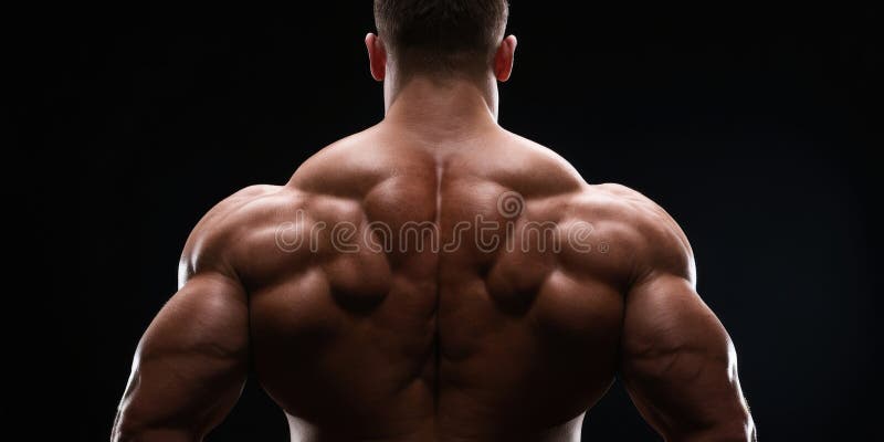 Muscular Athlete Showcasing Impressive Back Muscles in a Professional ...
