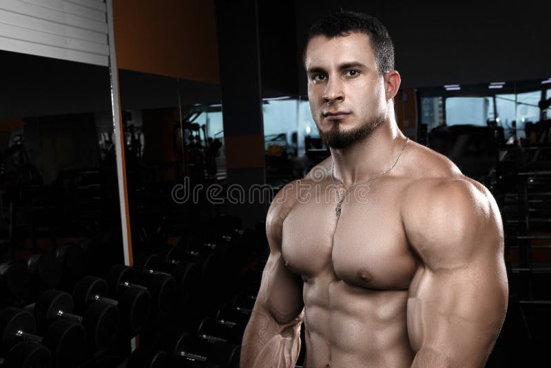 Muscular Athletic Bodybuilder Stock Photo - Image of health, athlete ...