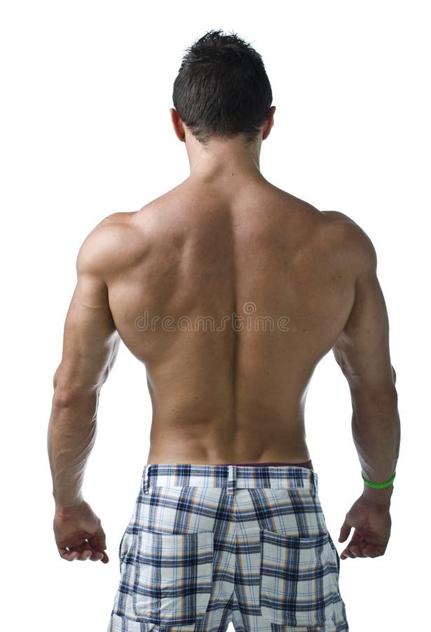 Muscular Back of Young Bodybuilder in Relaxed Pose Stock Photo - Image ...