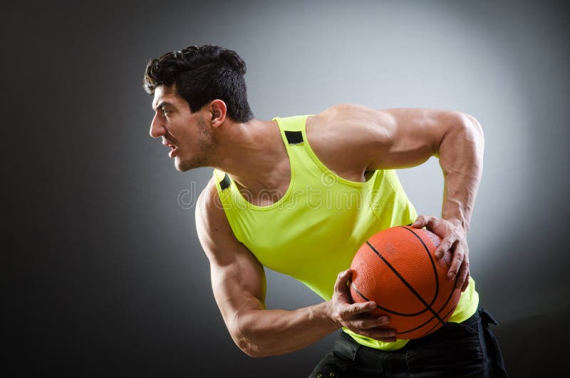 Muscular Basketball in Sports Concept Stock Image - Image of model ...