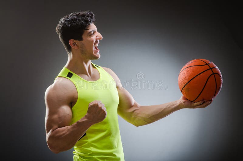 Muscular Basketball in Sports Concept Stock Photo - Image of leaping ...