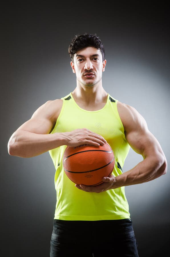 The Muscular Basketball in Sports Concept Stock Image - Image of face ...