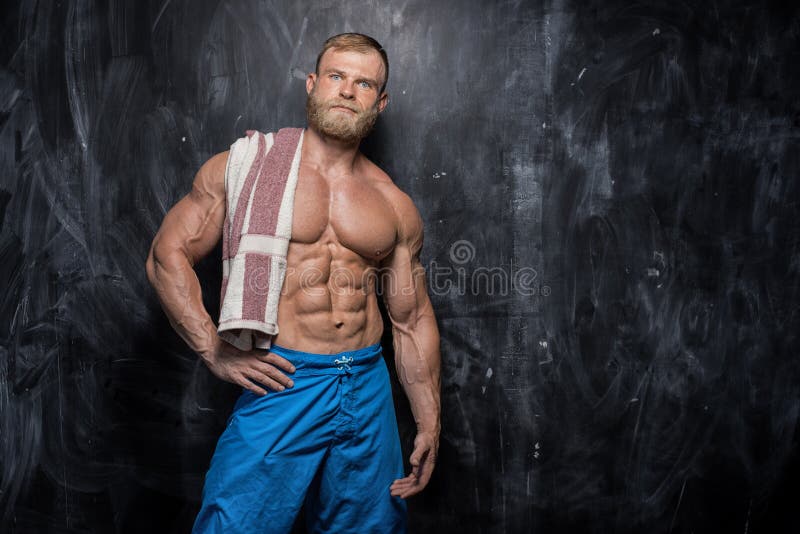 Handsome Power Athletic Man Bodybuilder. Stock Image - Image of muscle ...
