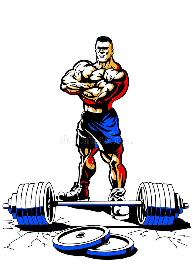 Muscular Bodybuilder Side View Pose Stock Vector - Illustration of ...