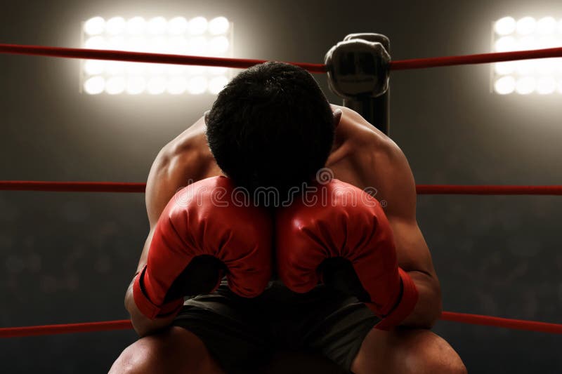 Muscular Boxer Rest on the Ring Stock Photo - Image of defeat, fighting ...