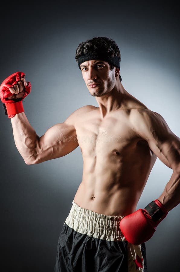 Muscular boxer wiith stock image. Image of gloves, biceps - 41913079