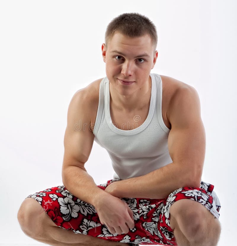 Muscular boy stock photo. Image of exercising, model - 18050774