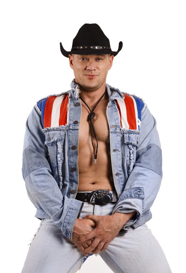 A muscular cowboy stock photo. Image of denim, dude, adult - 14404642