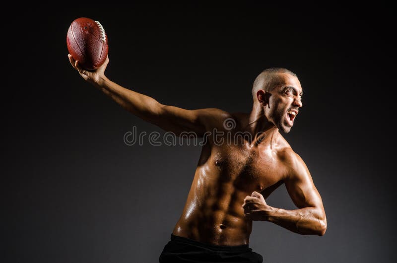 Muscular football player stock photo. Image of american - 50711588