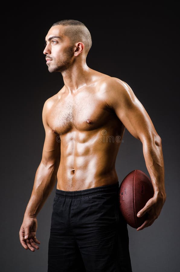 Muscular football player stock image. Image of play, game - 51433521