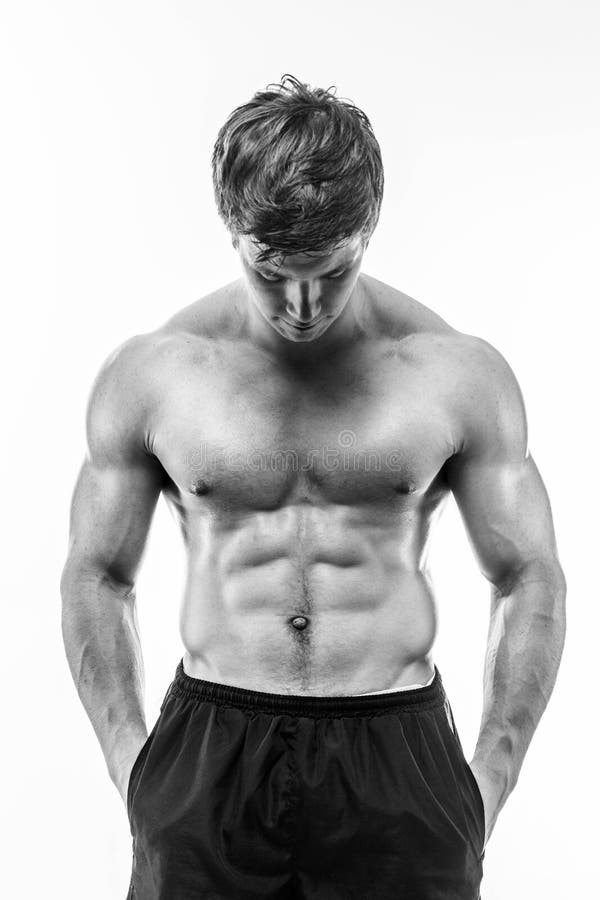 Muscular male looking down stock photo. Image of people - 108601090