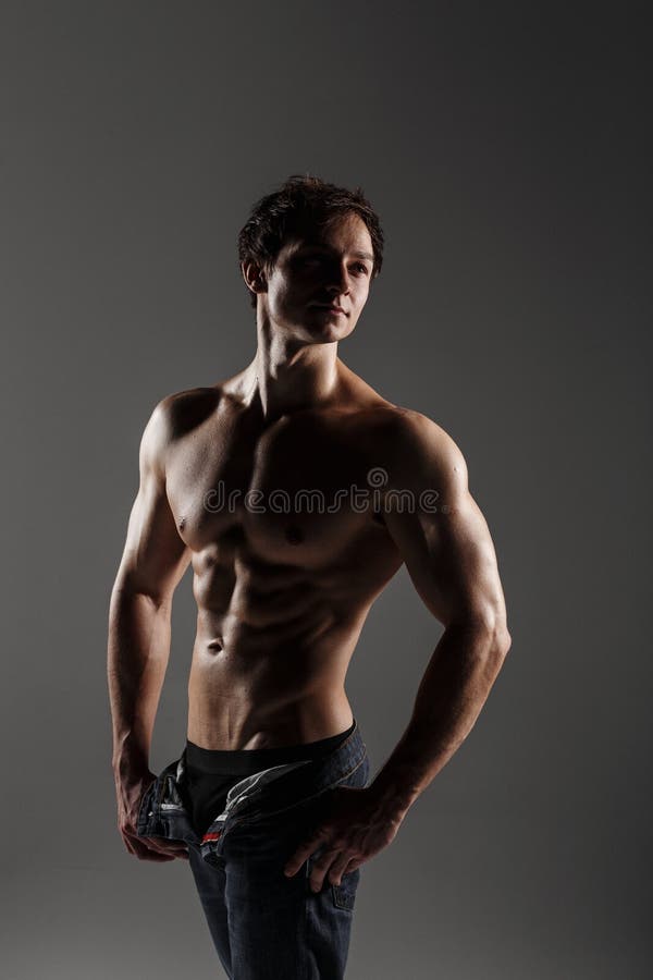 Muscular Male Model Bodybuilder before Training. Studio Shot on Stock ...