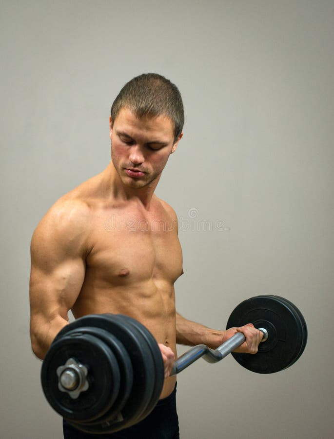 Muscular male model. stock image. Image of bicep, athletic - 48075875