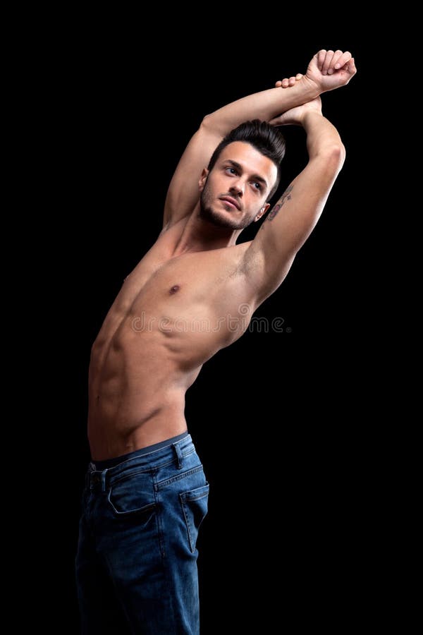 Strong male body stock image. Image of caucasian, muscles - 31608439