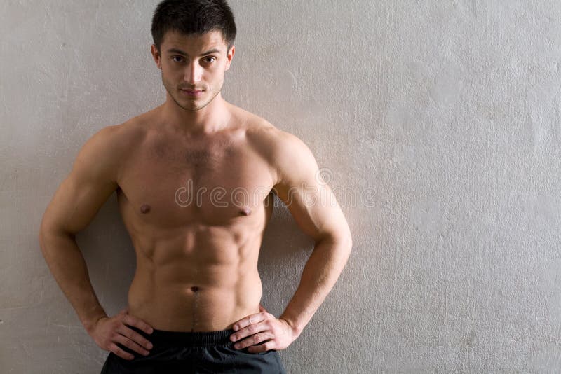 Male Bodybuilder Taking Selfie Photo on Sofa Stock Photo - Image of ...