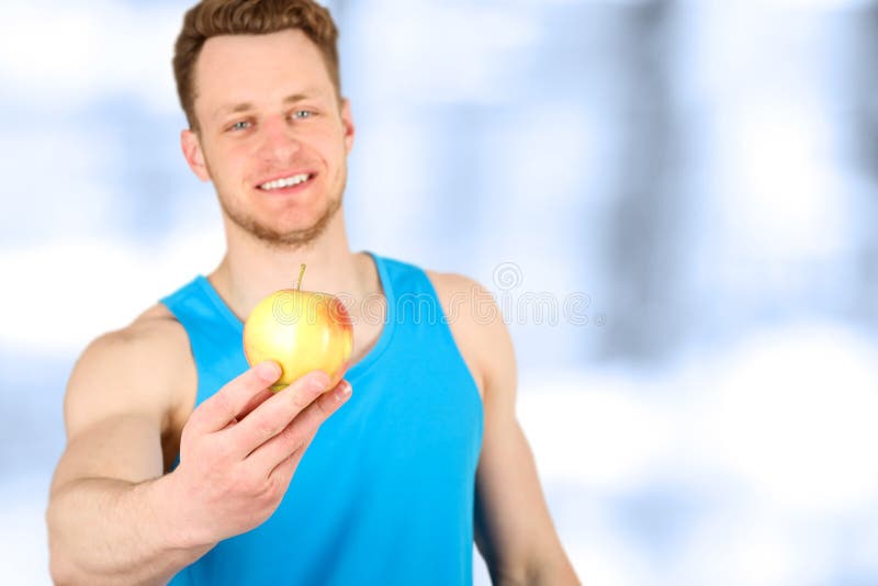 Muscular Man with Arms Giving an Apple Stock Image - Image of muscle ...