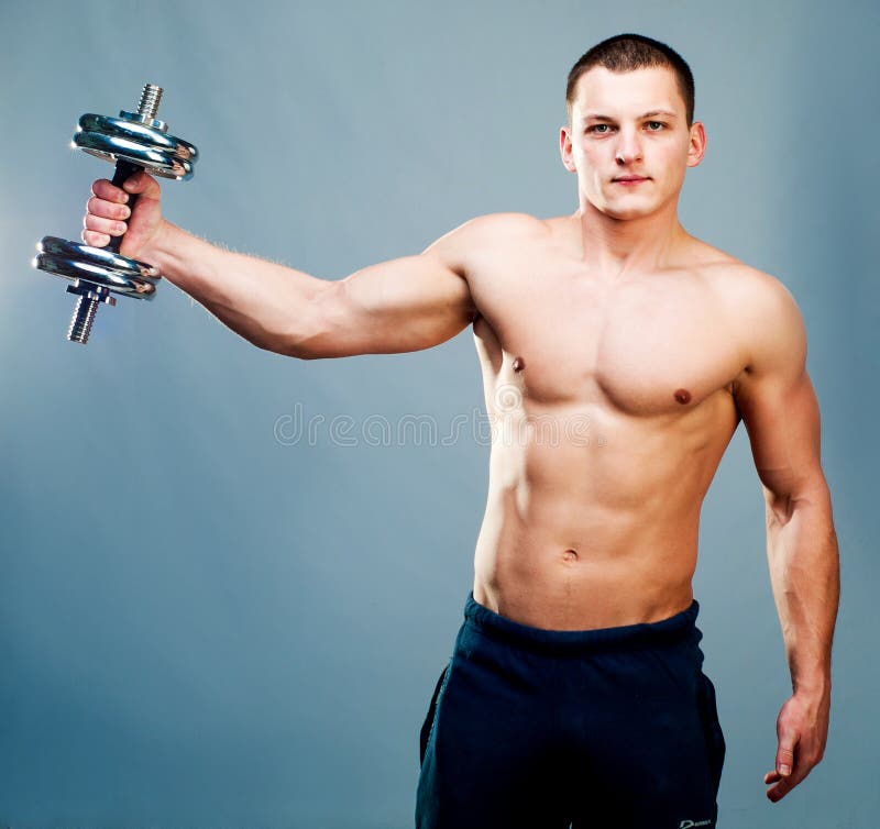 Muscular man stock photo. Image of athlete, exercise - 30338358