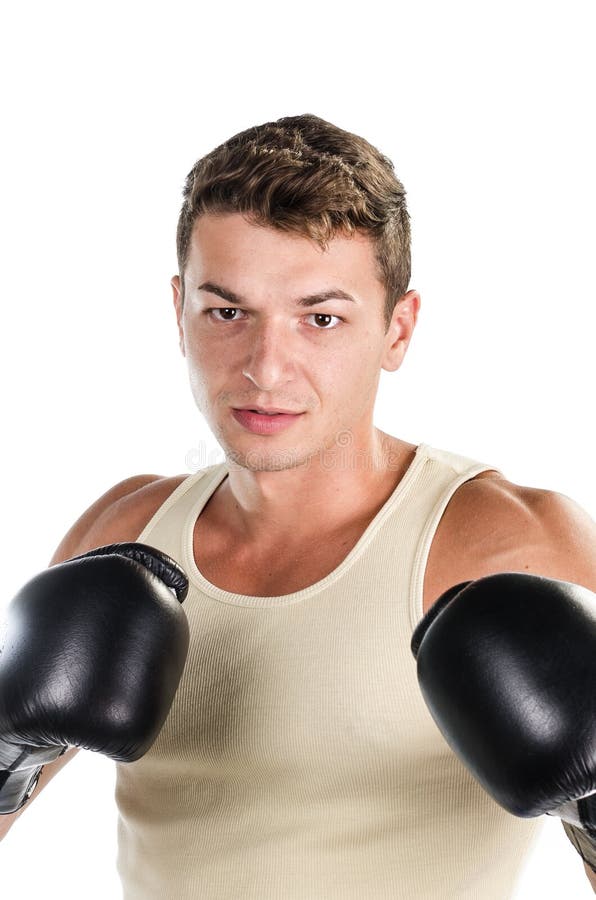 Muscular man boxing stock image. Image of action, muscular - 29268377