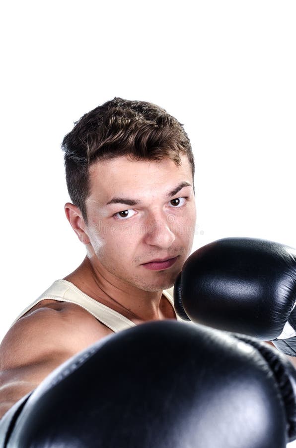 Muscular man boxing stock image. Image of action, muscular - 29268377