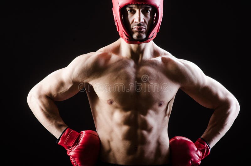 Muscular Man in Boxing Concept Stock Image - Image of action, fist ...