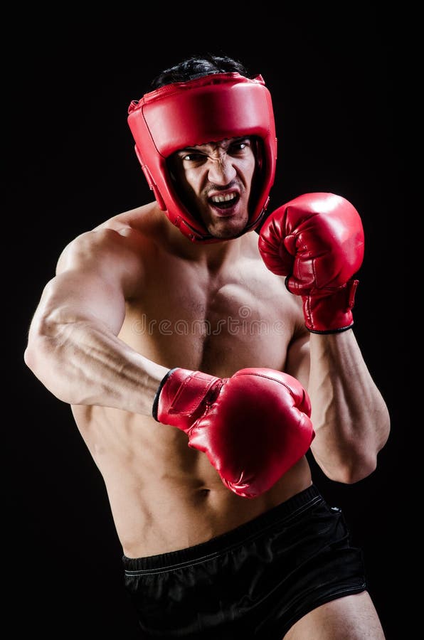 Muscular Man in Boxing Concept Stock Image - Image of fitness, handsome ...