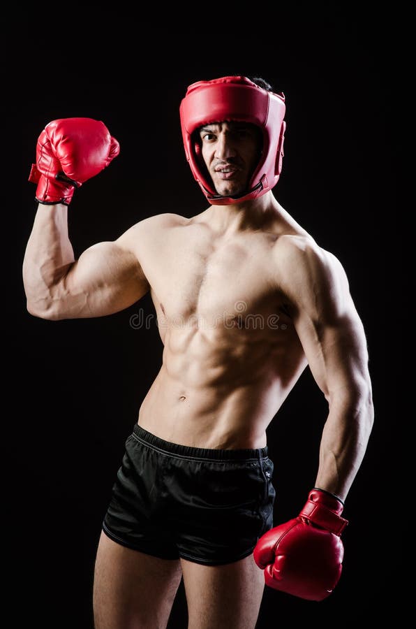Muscular Man in Boxing Concept Stock Photo - Image of body, gloves ...