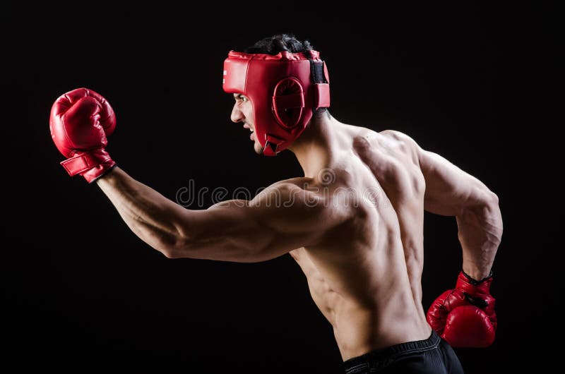 Muscular Man in Boxing Concept Stock Photo - Image of exercise ...