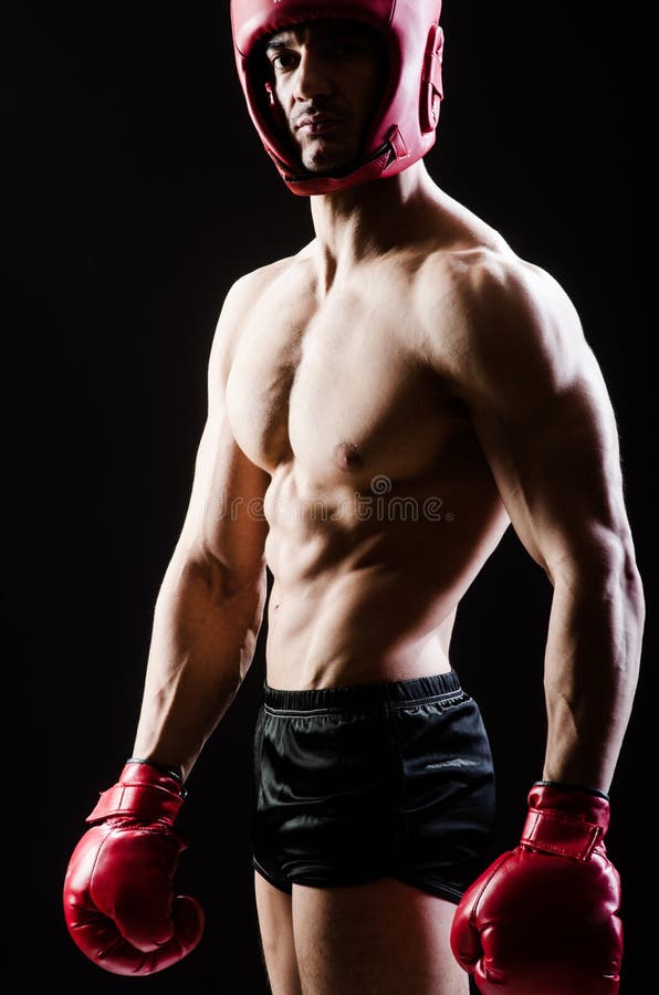 Muscular Man in Boxing Concept Stock Image - Image of fighting ...