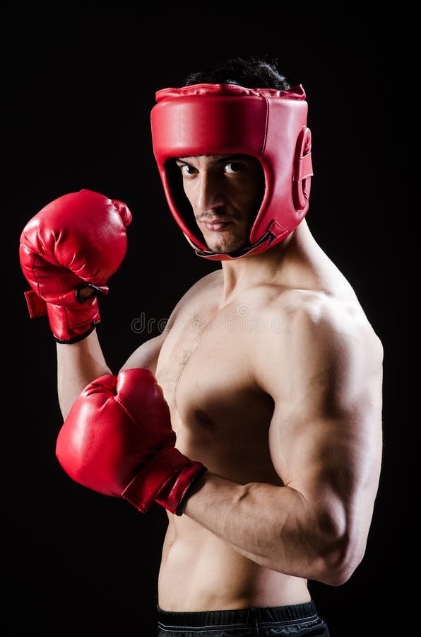 Muscular Man in Boxing Concept Stock Image - Image of bodybuilder, arts ...
