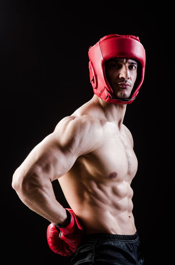 Muscular Man in Boxing Concept Stock Image - Image of conflict, action ...