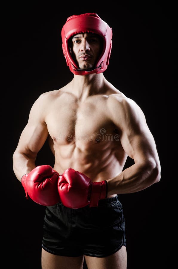 Muscular Man in Boxing Concept Stock Image - Image of karate, fitness ...