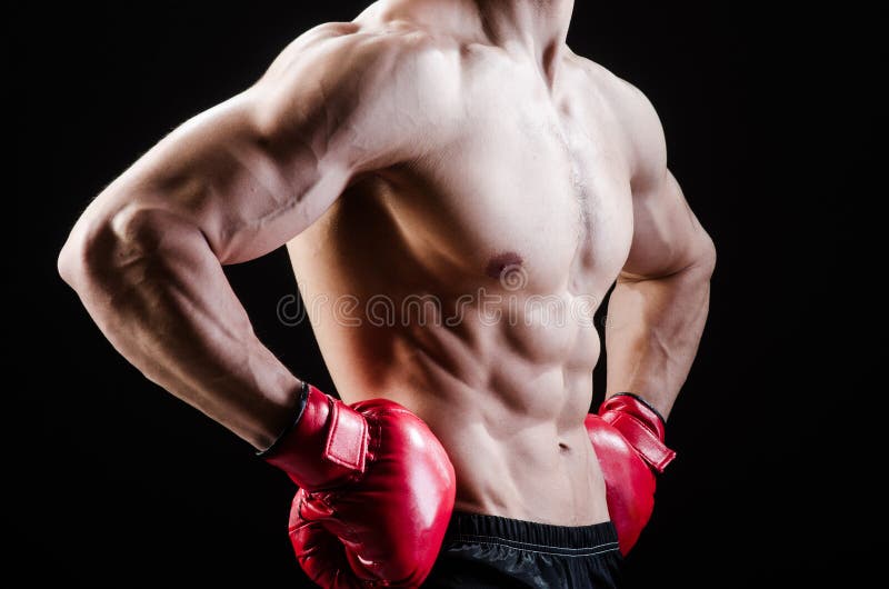 Muscular Man in Boxing Concept Stock Image - Image of male, conflict ...