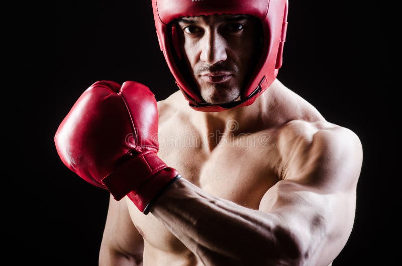 The Muscular Man in Boxing Concept Stock Image - Image of gloves, fist ...