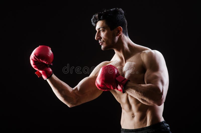 The Muscular Man in Boxing Concept Stock Photo - Image of competitor ...