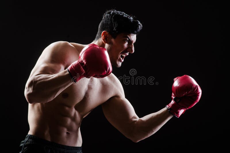 The Muscular Man in Boxing Concept Stock Image - Image of hitting, body ...