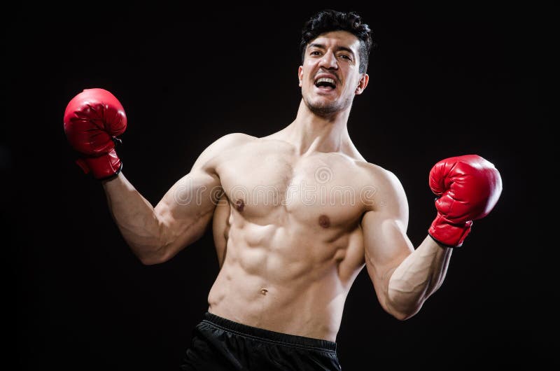The Muscular Man in Boxing Concept Stock Image - Image of hitting ...
