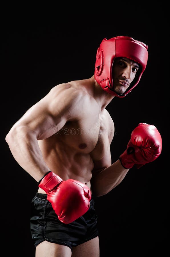 The Muscular Man in Boxing Concept Stock Image - Image of competitor ...